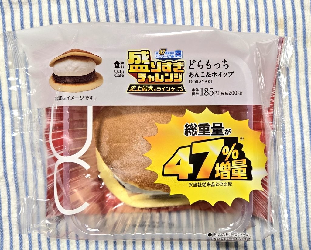 【高評価】「盛りすぎチャレンジ 【どらもっちあんこ&... - ローソン Uchi Cafe’」のクチコミ・評価 - glaceさん